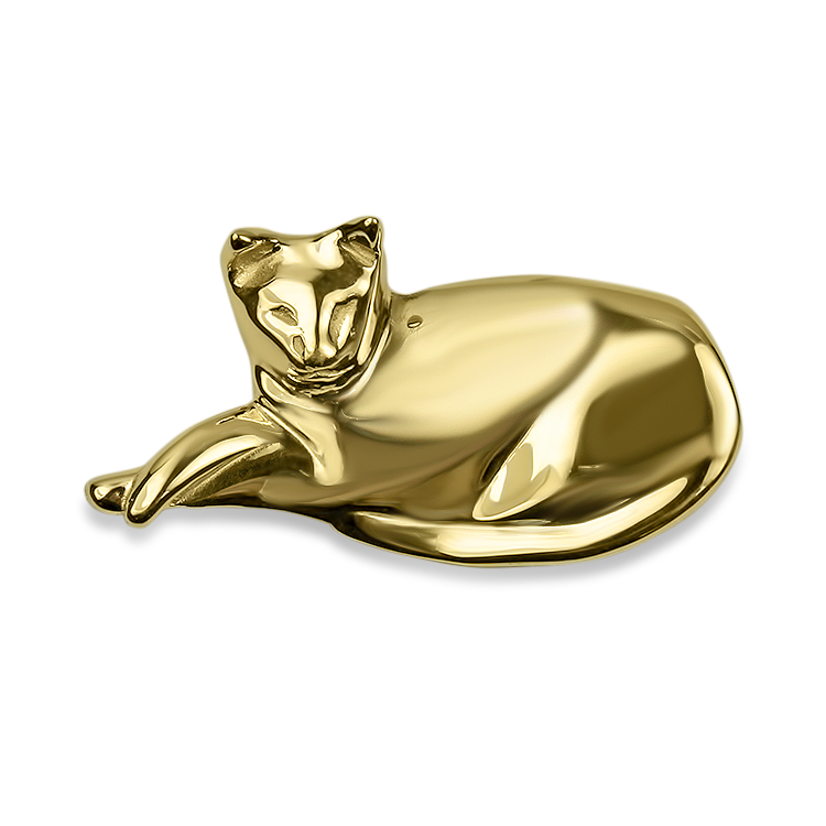 Gold cat brooch store