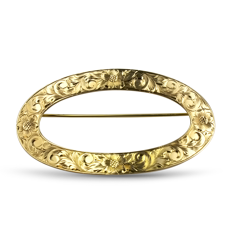 Engraved brooch store