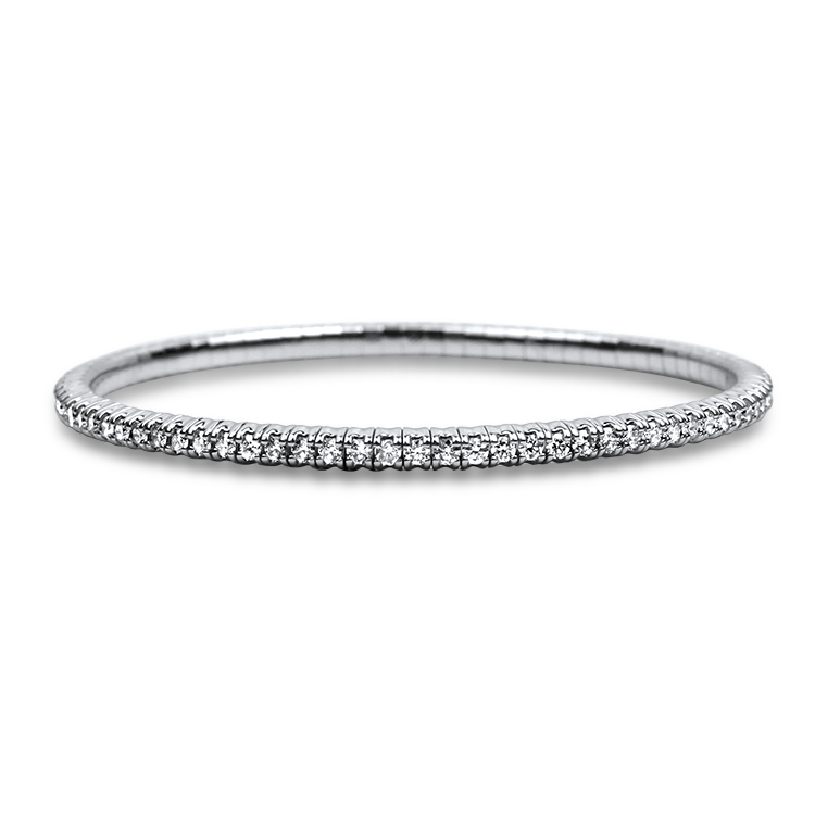 David Weisz 18k White Gold Diamond Stretch Bracelet - 5.08ctw – Springer's