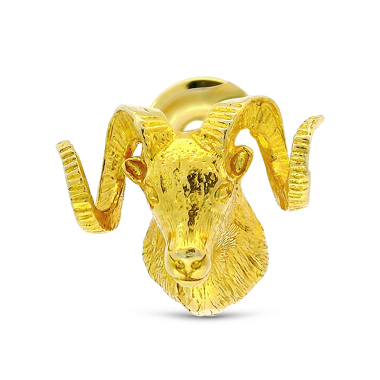 Estate 10k Yellow Gold Rocky Mountain Bighorn Ram Head Pin – Springer's