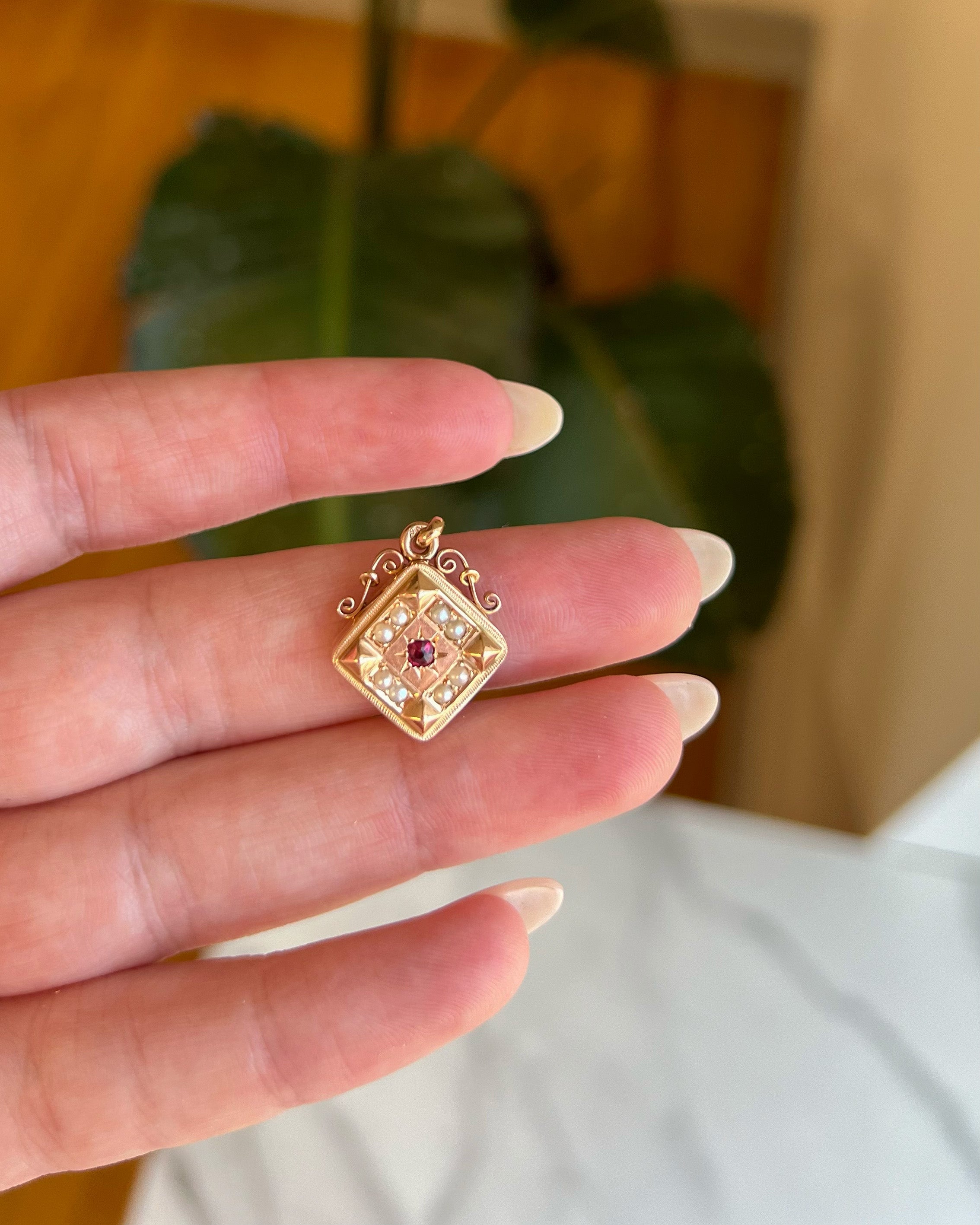 14K Rose Gold Victorian Hair Locket Pendant Maine New Hampshire