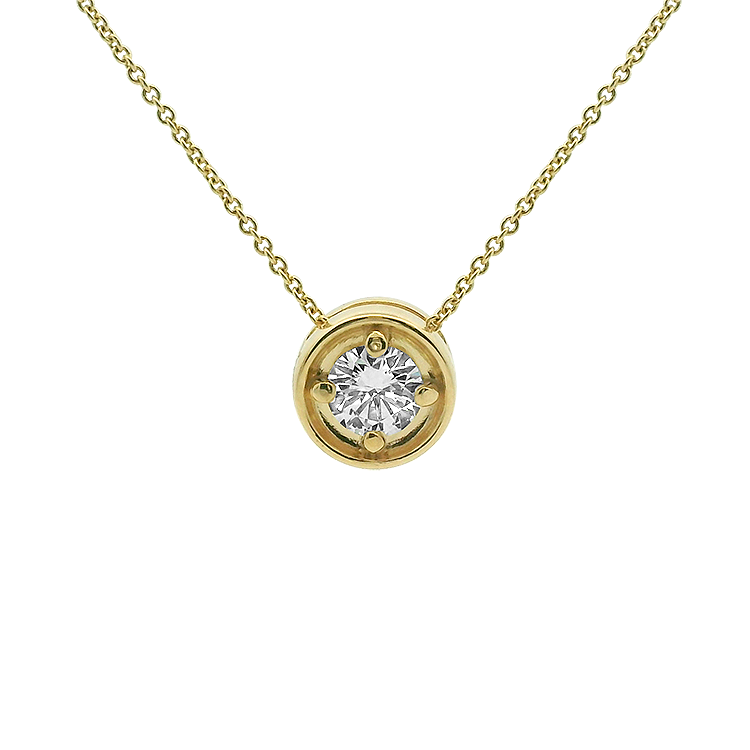 Estate 14k Yellow Gold Diamond Slider Pendant Necklace – Springer's