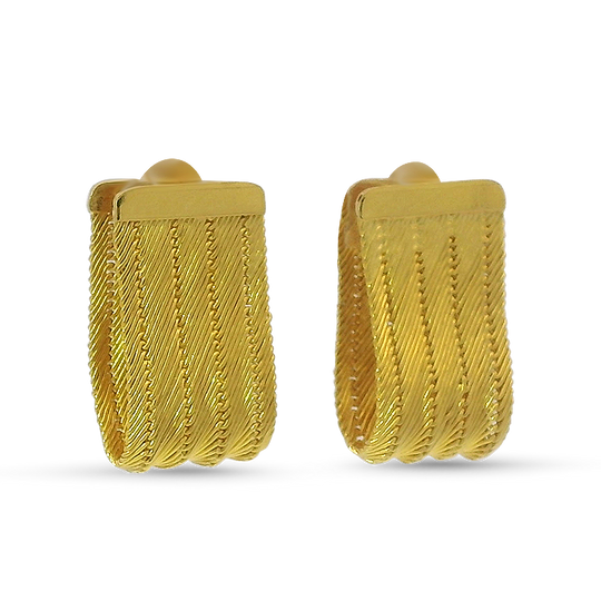 Estate 22k Yellow Gold Folding Woven Earrings – Springer's