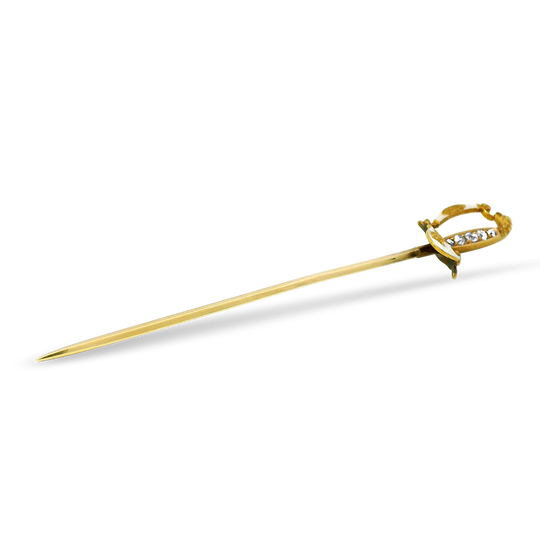 Victorian 14k Yellow Gold Diamond Sword Stick Pin – Springer's