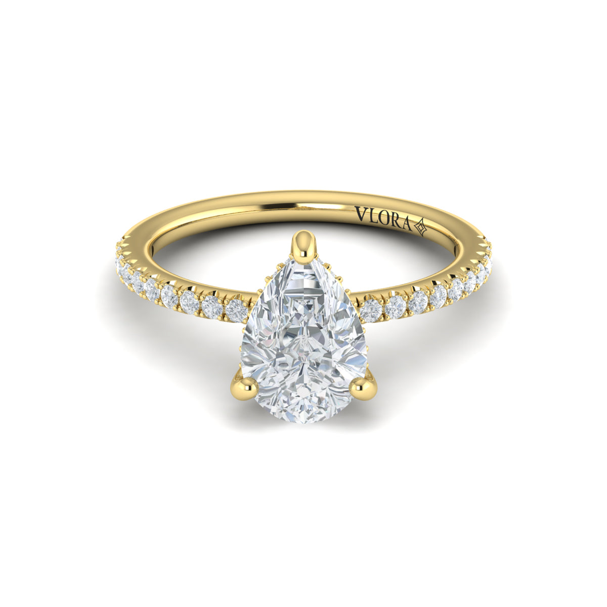 Sincerely Springer's 18k Yellow Gold Pear Engagement Ring Style ...