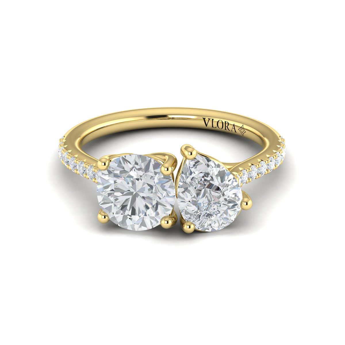 Sincerely Springer's 18k Yellow Gold Two-Stone Engagement Ring Style ...
