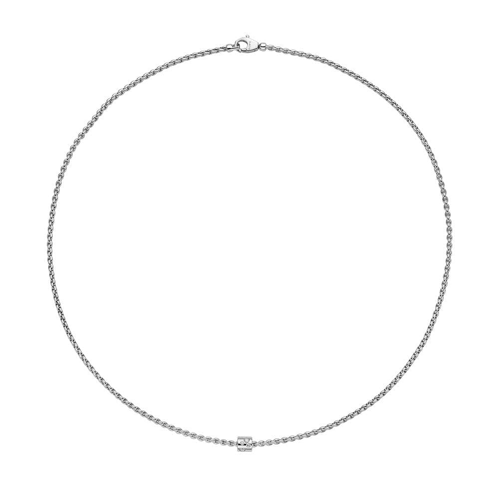 Fope Aria 18k White Gold Diamond Necklace – 17" – Springer's